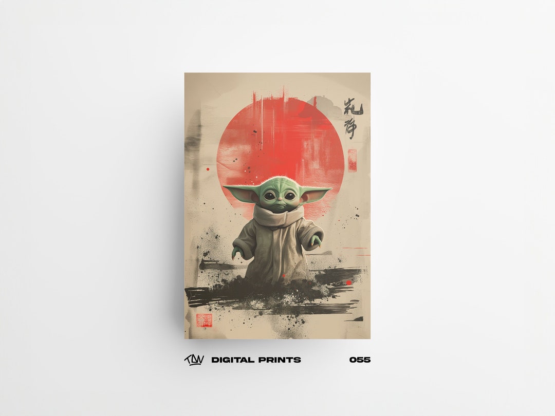 Baby Yoda 054 Grogu Japanese Art Style Digital Print Poster Exclusive Star Wars Mandalorian ...