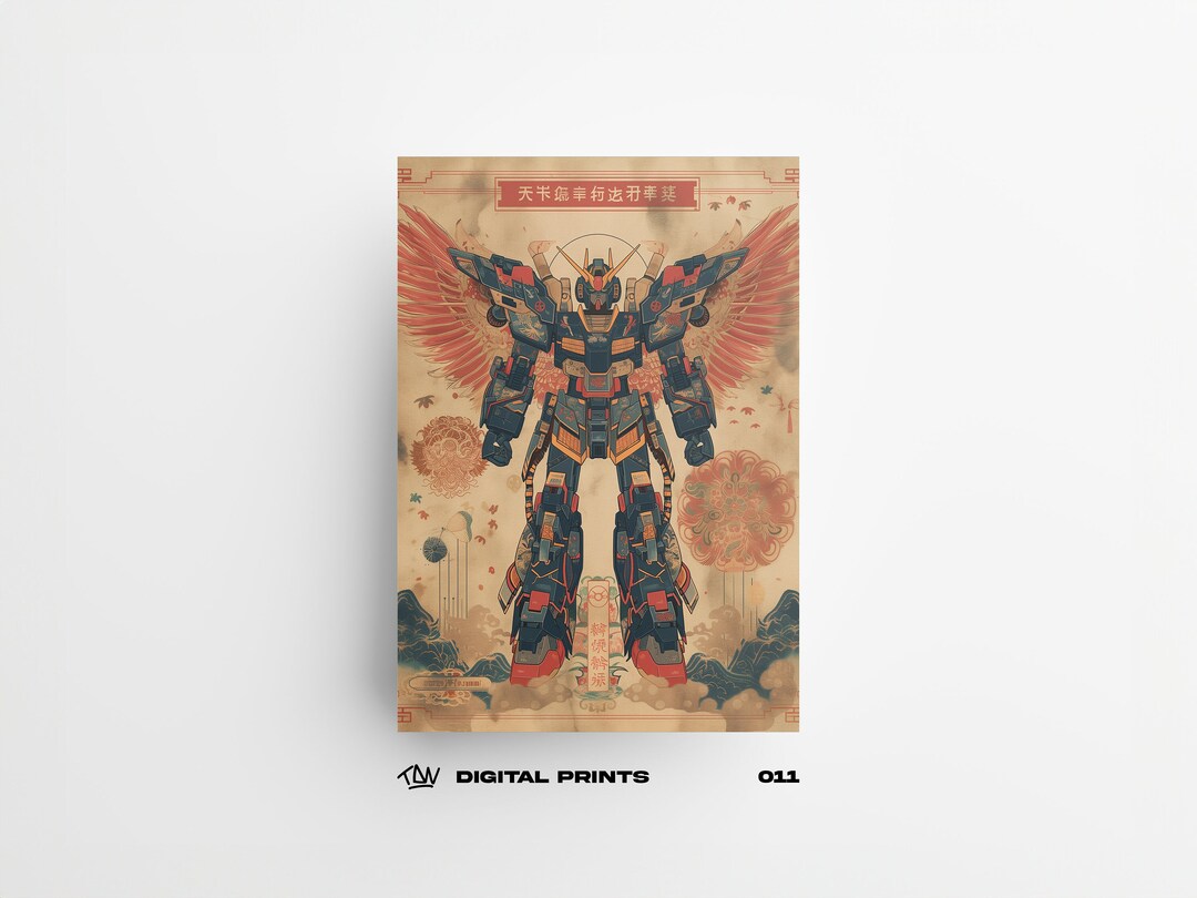 Gundam 011 Japanese Artstyle Digital Print Poster High-quality Anime ...