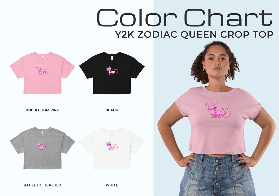 Y2K Leo Queen Custom Crop Top Leo Zodiac Sign Shirt Baby Tee Y2K Zodiac ...
