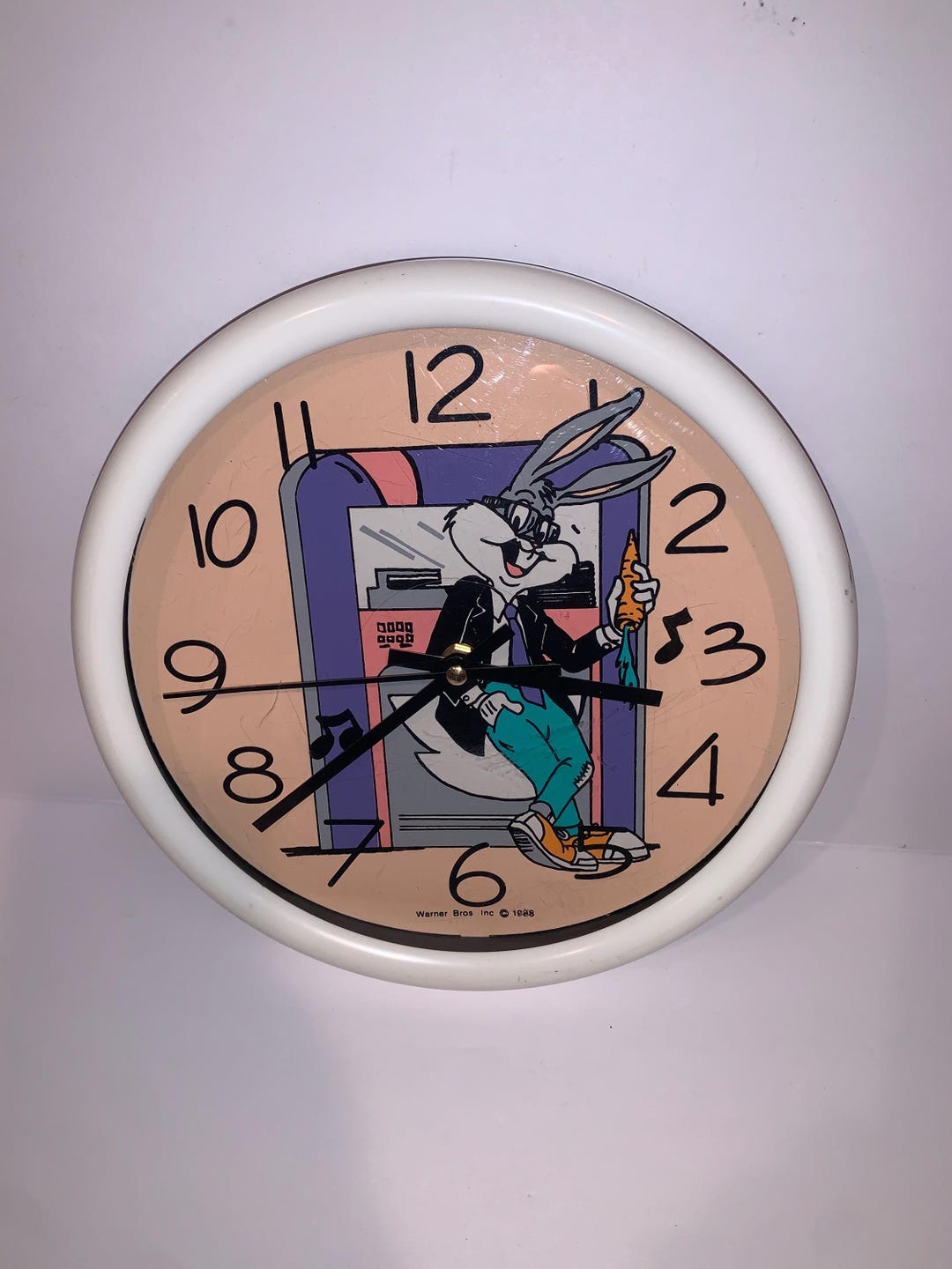 Bugs Bunny Looney Tunes Vintage 1988 Wall Clock News Motor Works Great ...