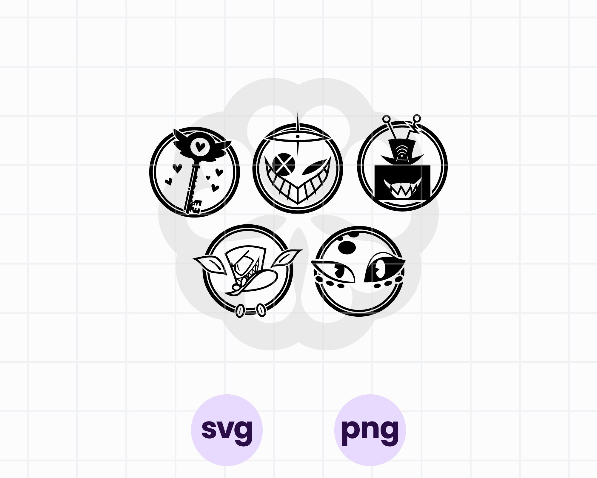 Character Badges SVG | PNG | Cricut & Canva Compatible - Etsy