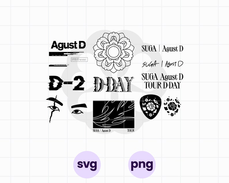 Agust D SVG Bundle | png | Suga D Movie Merch Design | Agust D World ...