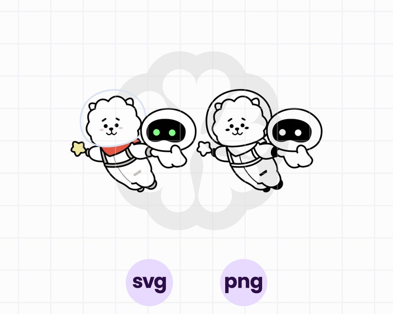 Wootteo X RJ in Space SVG | Png | Bts Inspired Vector | K Pop SVG for ...