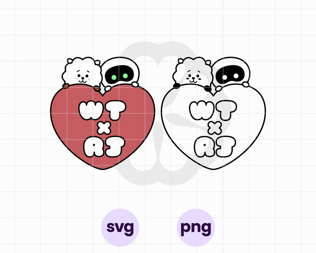 Wootteo X RJ Heart SVG | Png | Bts Inspired Vector | K Pop SVG for ...