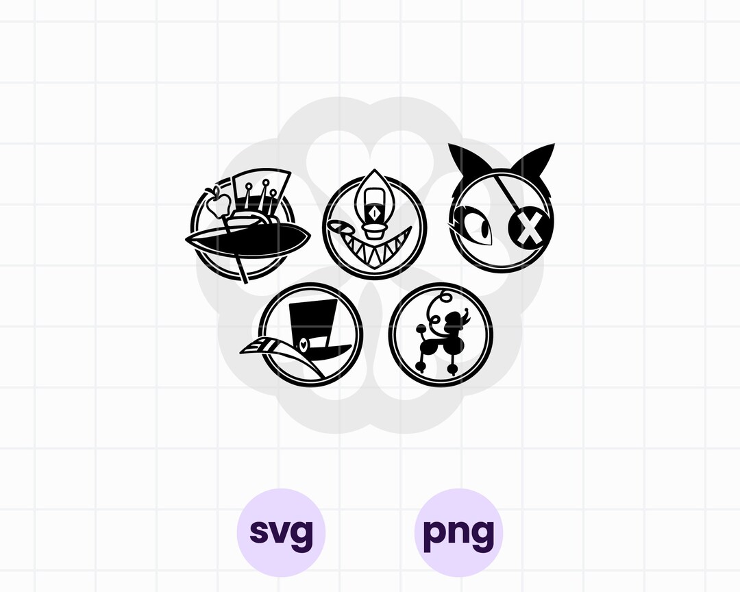 Character Badges SVG Png Hazbin Vector Hazbin SVG for Cricut - Etsy
