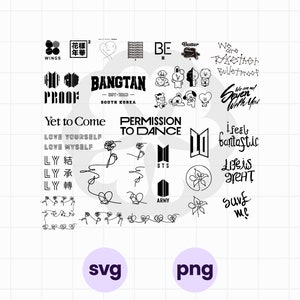 BTS SVG Bundle Png Kpop Inspired Vector K Pop SVG for Cricut - Etsy