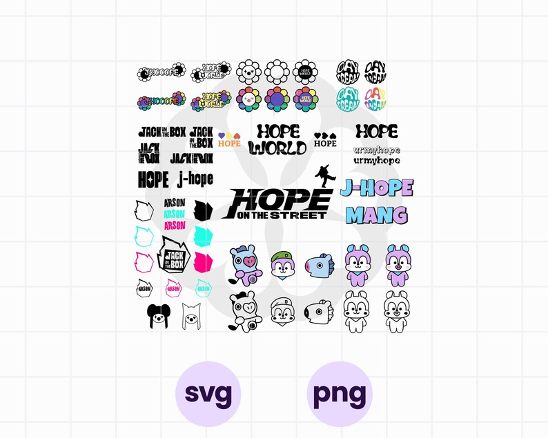 HOPE SVG Bundle | png | Hobicore Inspired Stickers | On the Street svg ...