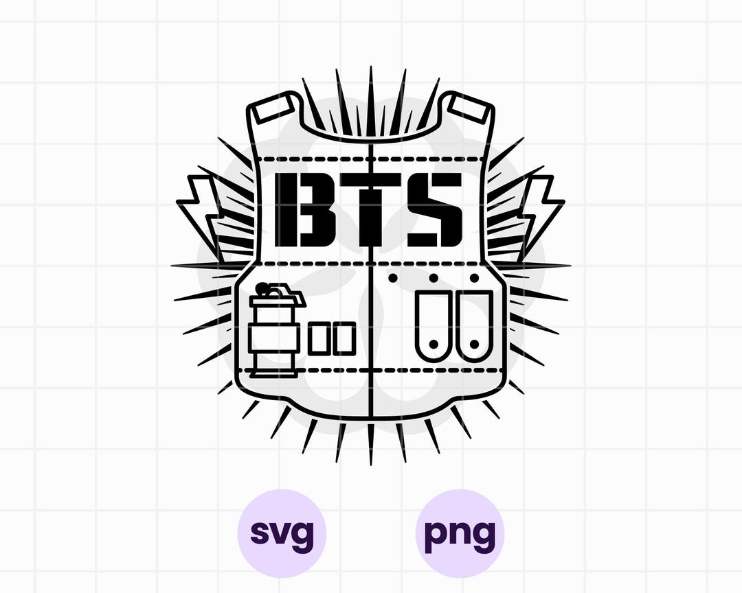Bulletproof Vest SVG | Png | BTS Inspired Vector | K Pop SVG for Cricut ...