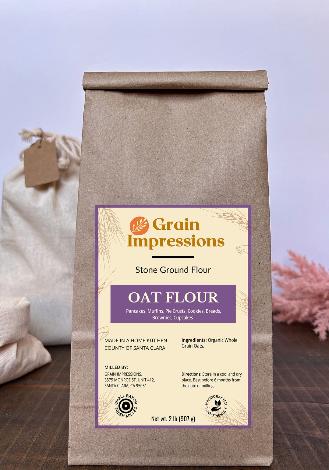 Whole Grain Oat Flour - Stone Ground | Fresh Milled - Etsy