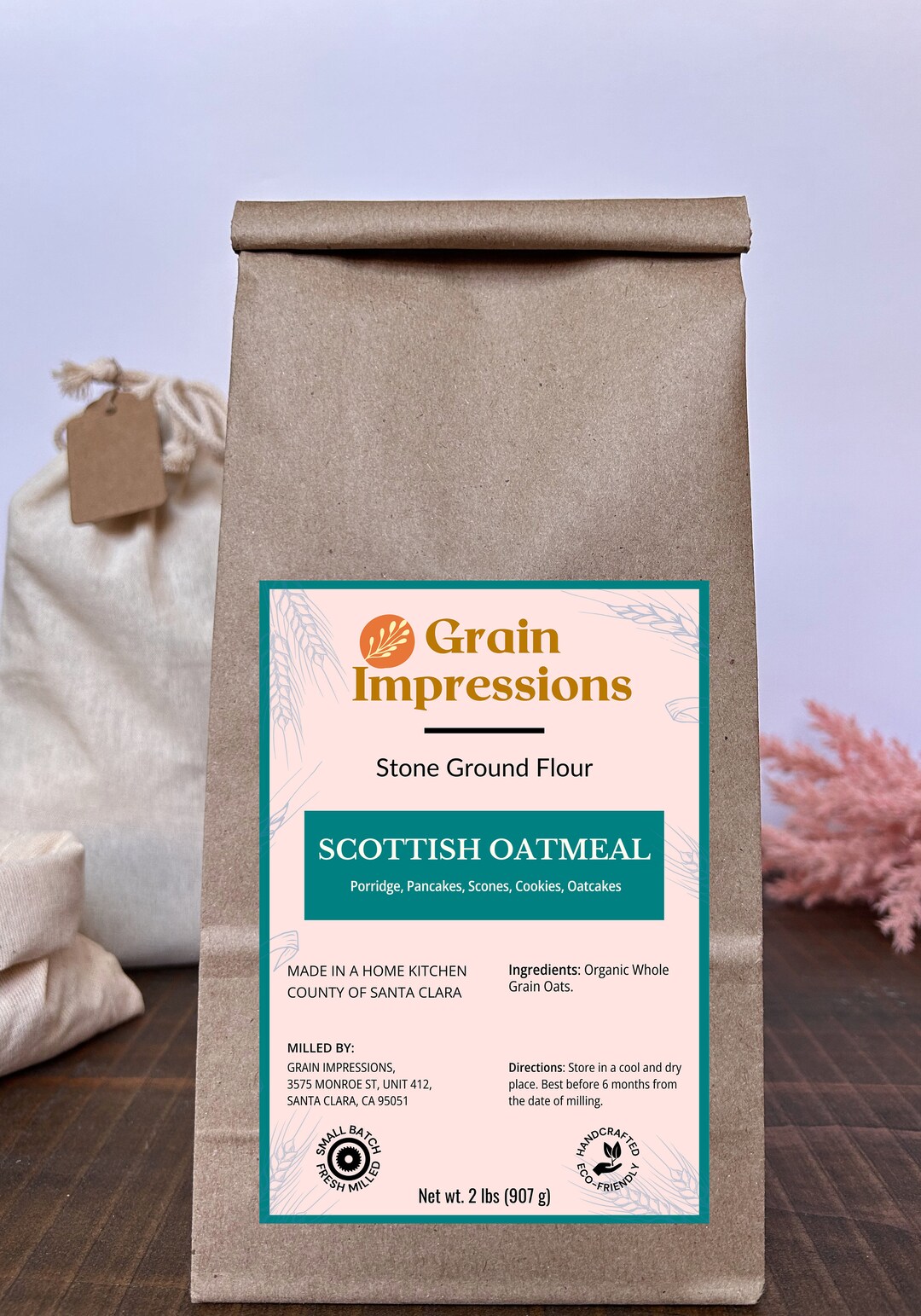 Premium Scottish Oatmeal - Coarse Ground Whole Grain Oatmeal for Creamy ...