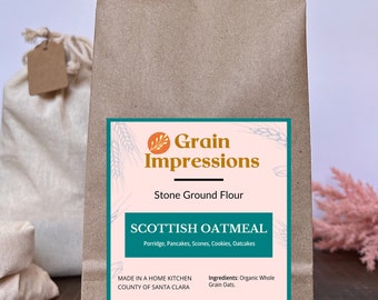 Premium Scottish Oatmeal - Coarse Ground Whole Grain Oatmeal for Creamy ...