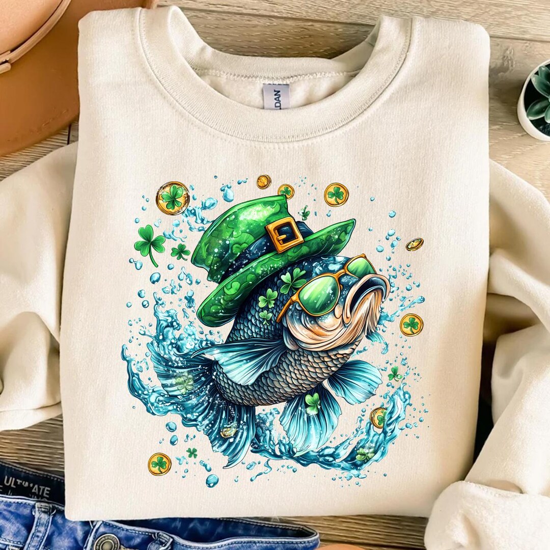 Boys Patrick's Day Png, Fishing PNG, Funny Patrick's Day Png, Shamrock ...