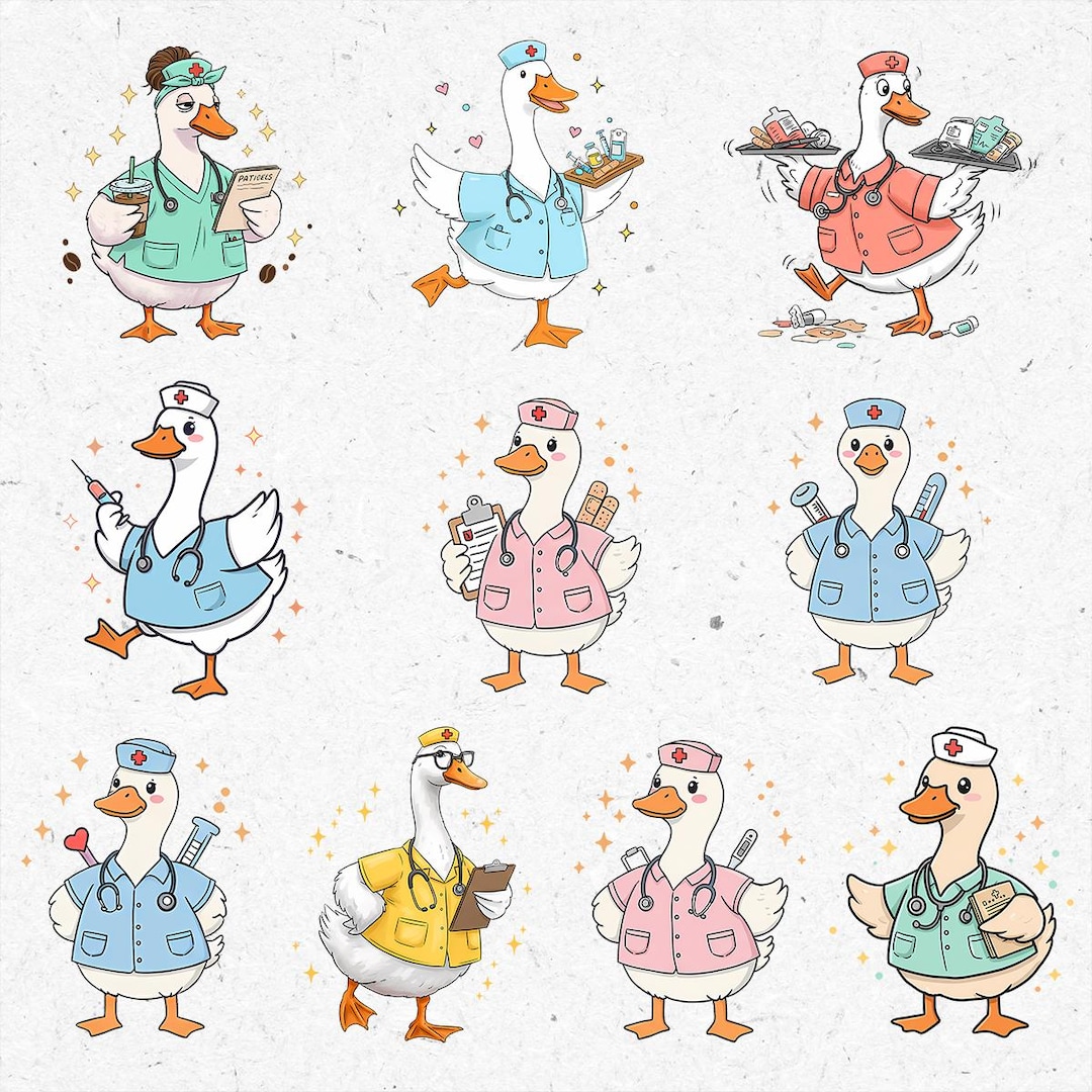 Nurse Silly Goose Png Bundle, Registered Nurse Png, Trendy Cute Funny ...