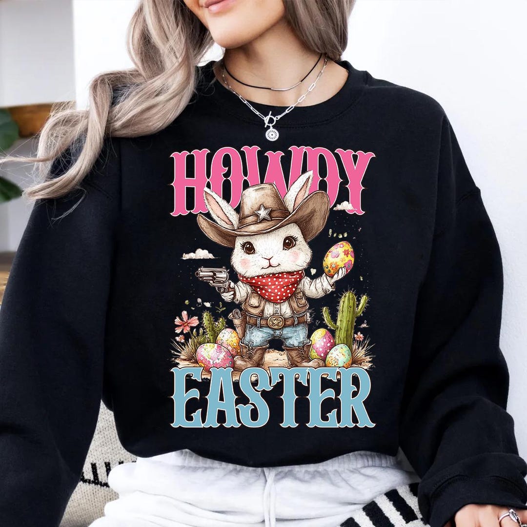 Retro Howdy Easter Png, Egg Hunter Png, Cowboy Easter Png, Western ...