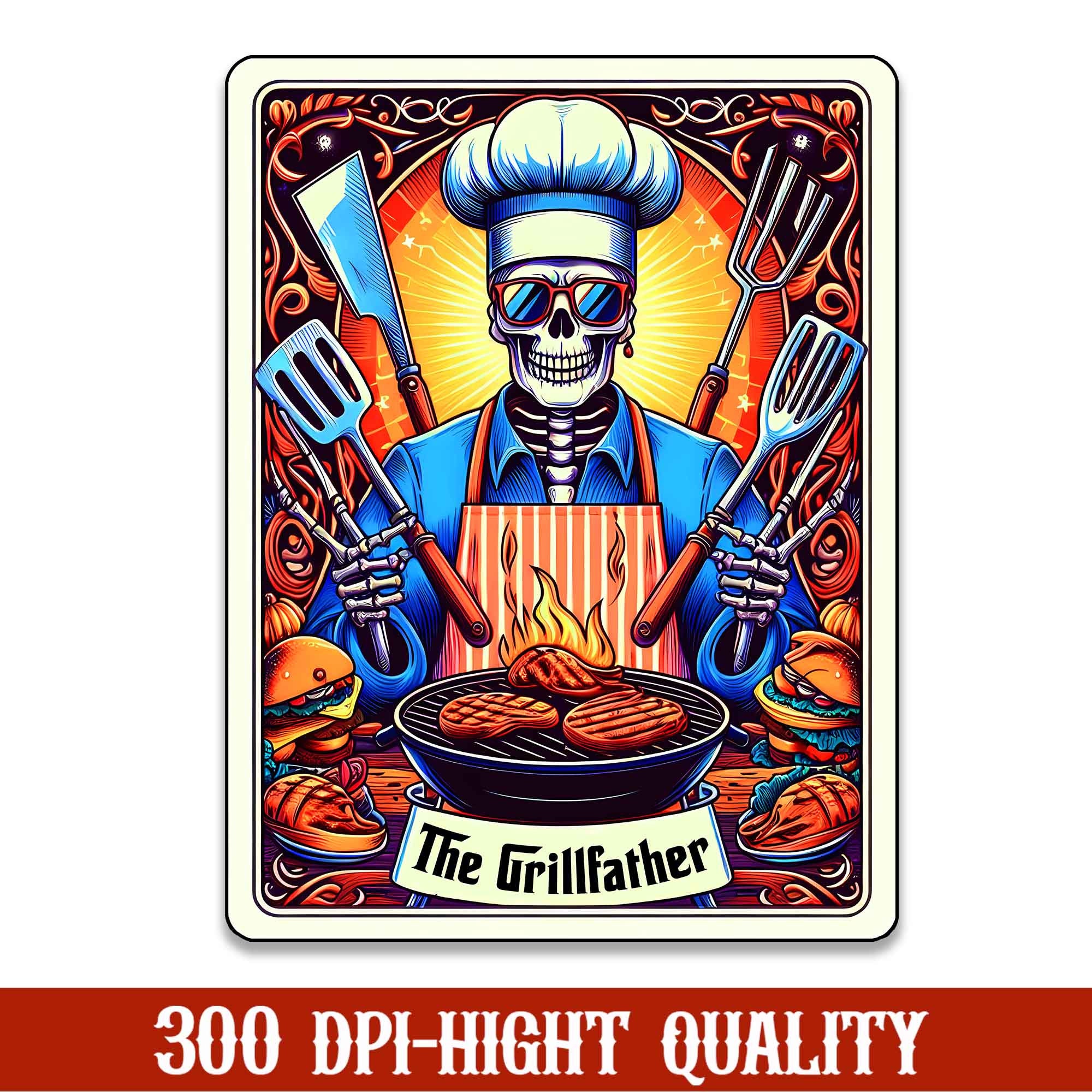 The Grillfather Tarot Card Png, Funny Tarot Cards, Dad Tarot Png ...