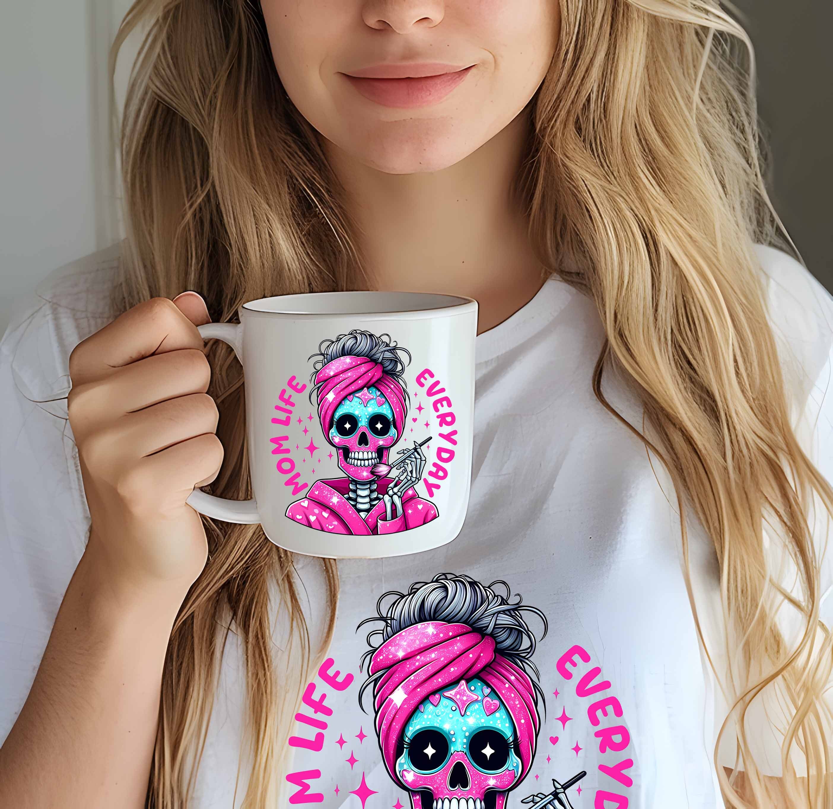 Momlife All Day Everyday Png, Makeup Momlife Png, Funny Skeleton Png ...