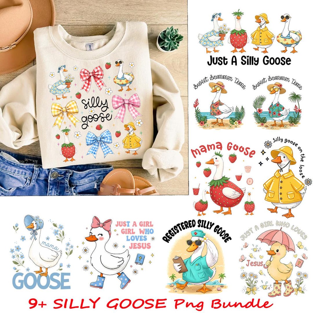 Cute Silly Goose Meme Png Bundle, Silly Goose PNG, Christian Silly ...