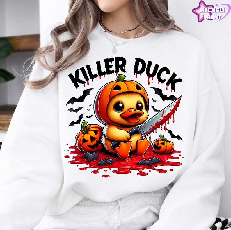 Killer Duck Png, Halloween Png, Spooky Season Png, Halloween Duck Png ...