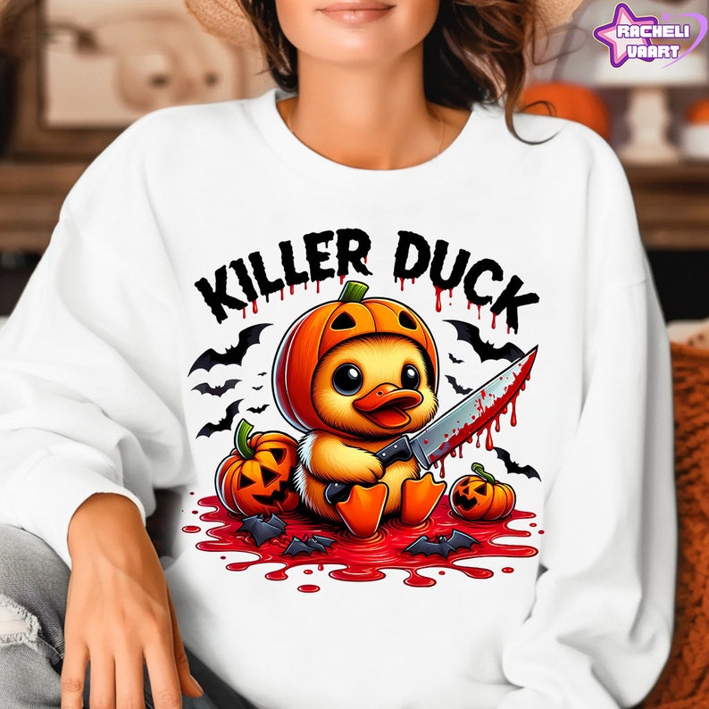 Killer Duck Png, Halloween Png, Spooky Season Png, Halloween Duck Png ...