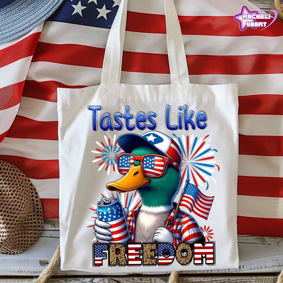 Tastes Like Freedom Png 4th of July Png, Retro American Png, Funny Duck ...