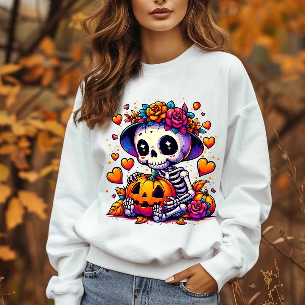 Skeleton Spooky Png, Fall Png, Halloween Png, Fall Vibes Png, Retro ...