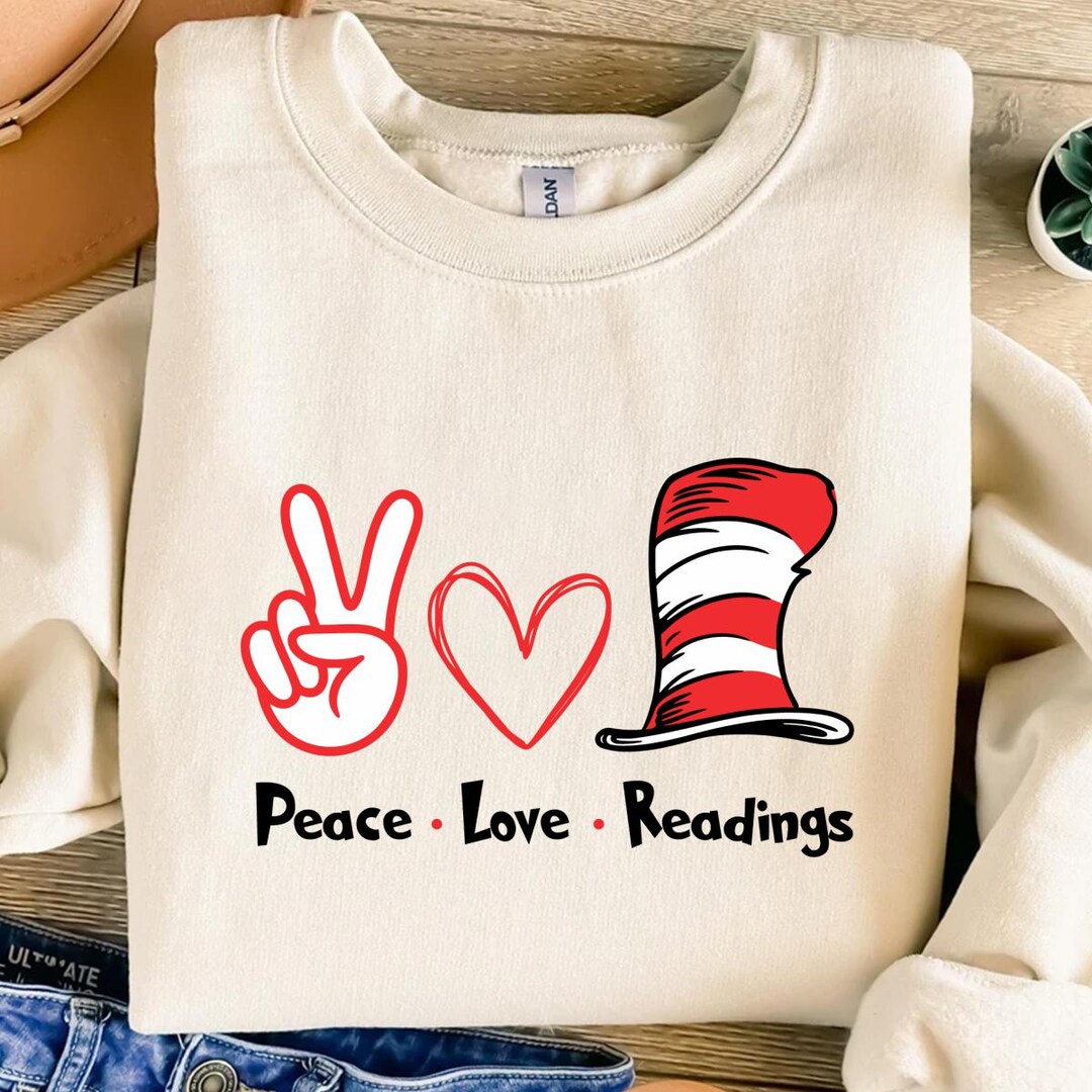 Peace Love Reading Svg, Happy Reading Book Day Svg, Read Across America ...