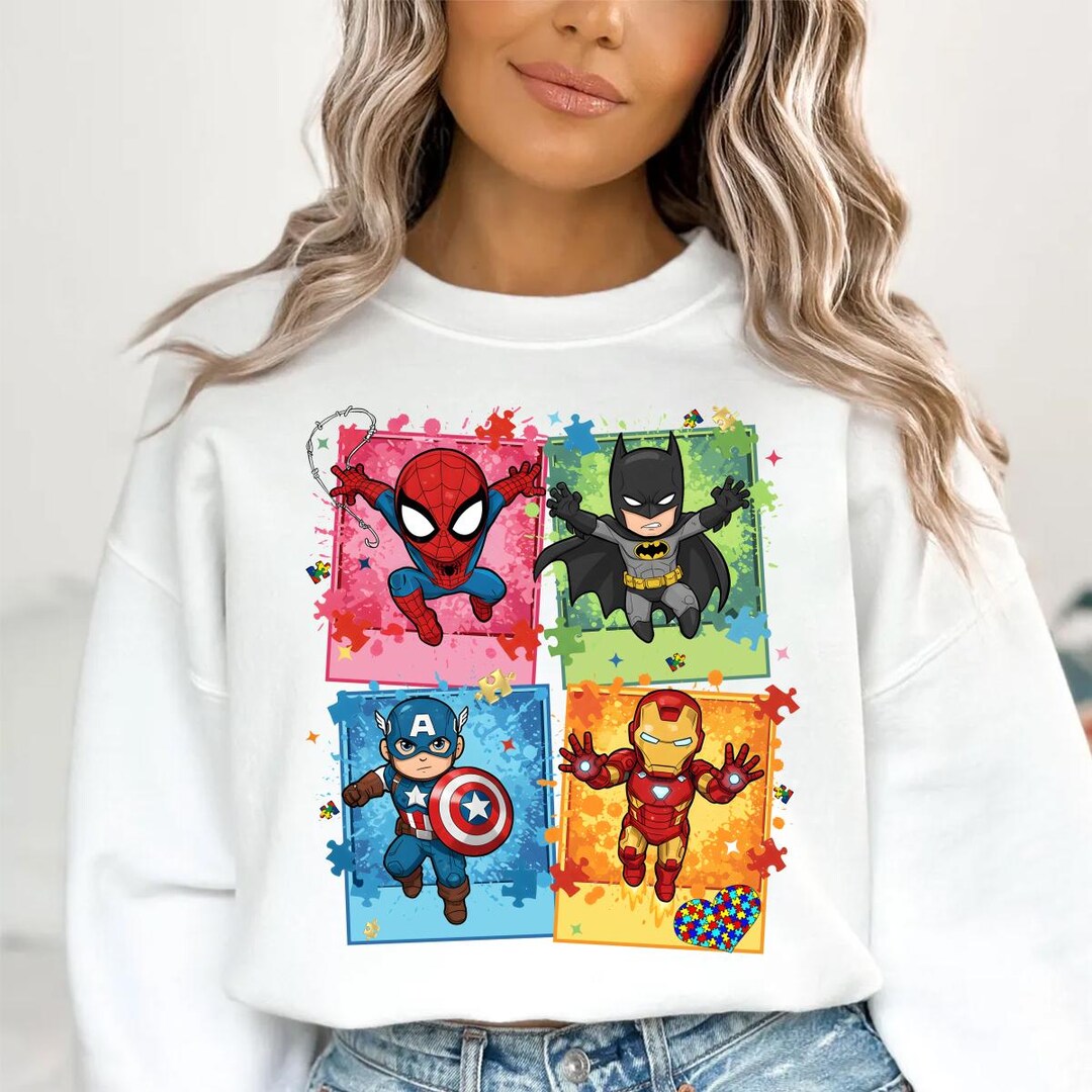 Autism Superhero Cartoon Png,superhero Squad Png, Watercolor Puzzle Png ...