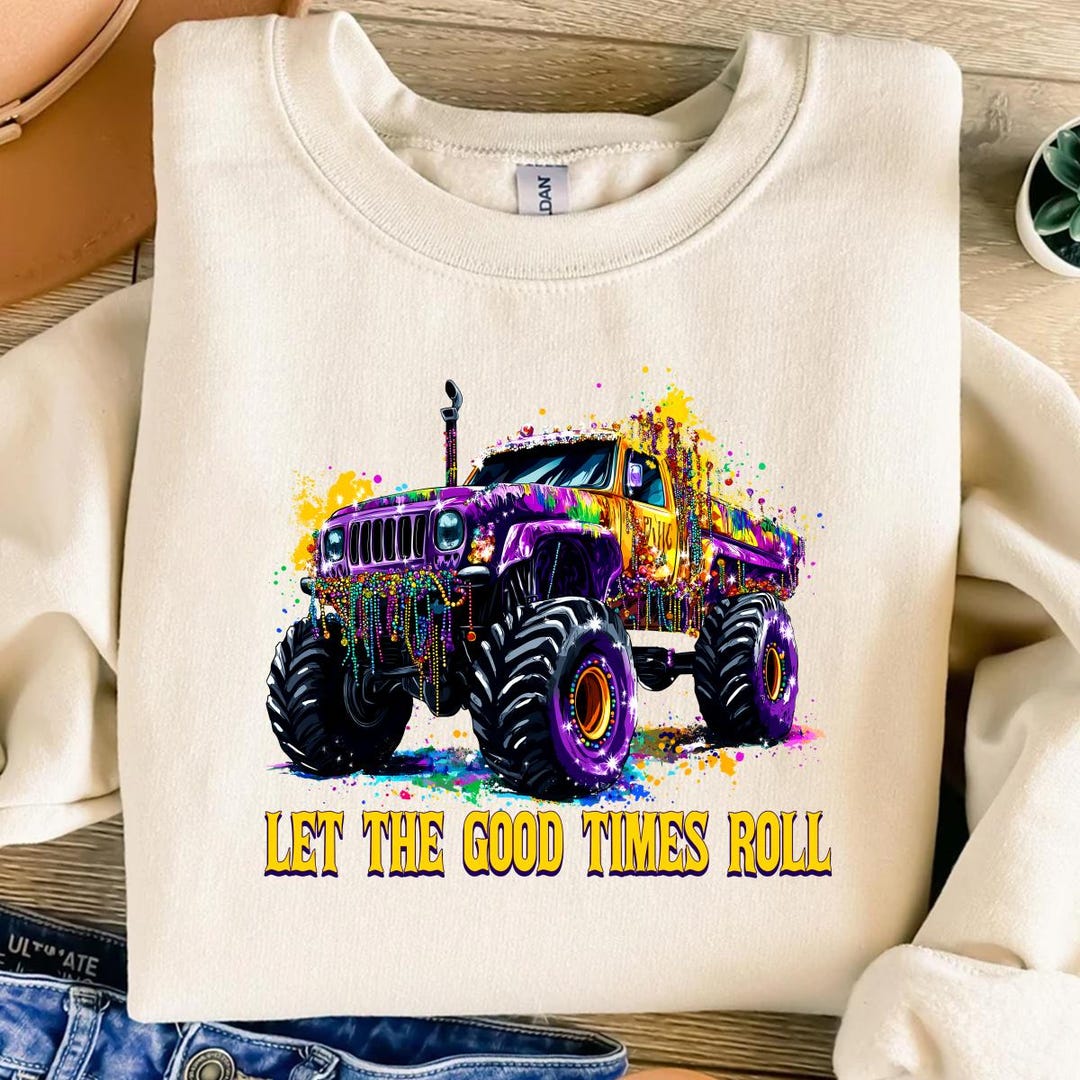Let the Good Times Roll Png, Mardi Gras Monster Truck Png, Monster ...