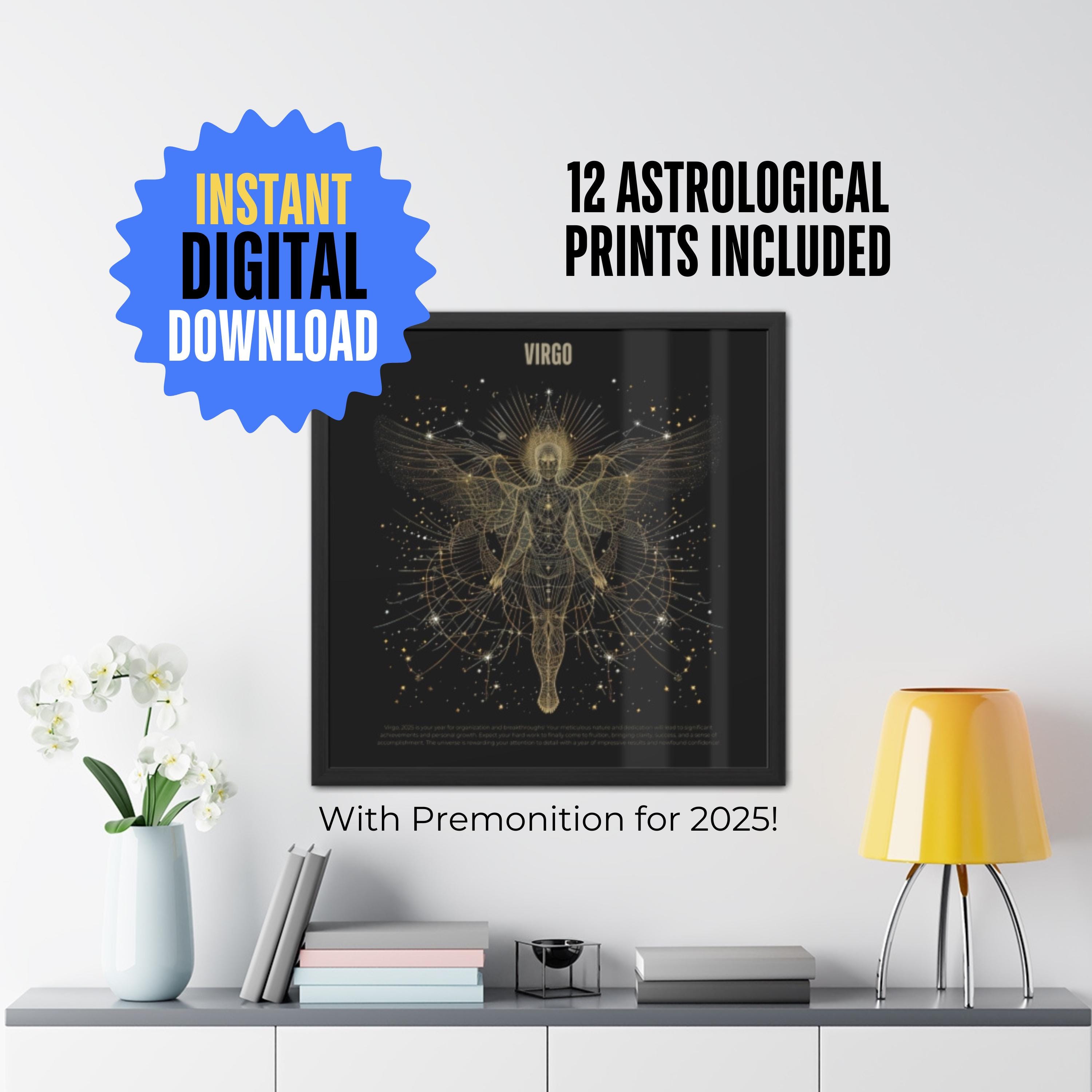 Zodiac Astrological Sign Prints 2025 Year Premonitions Digital Download ...
