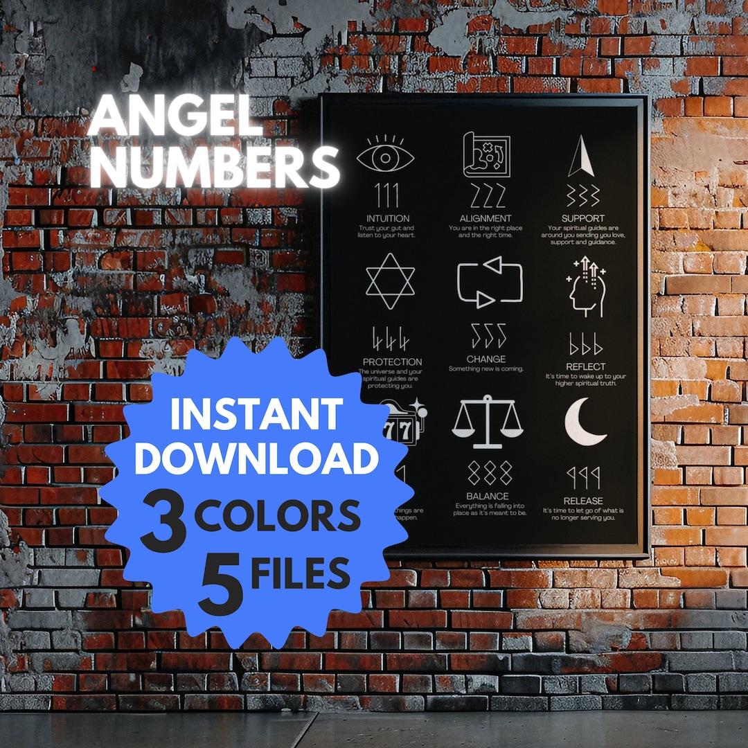 Angel Numbers Poster Gift Idea for Her Witchy Woman Gift Numeration ...