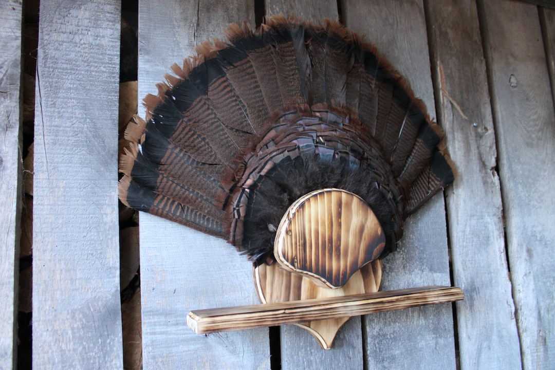 Rustic Turkey Mounting Plaque With Burned Pine Beard Board: Handcrafted ...