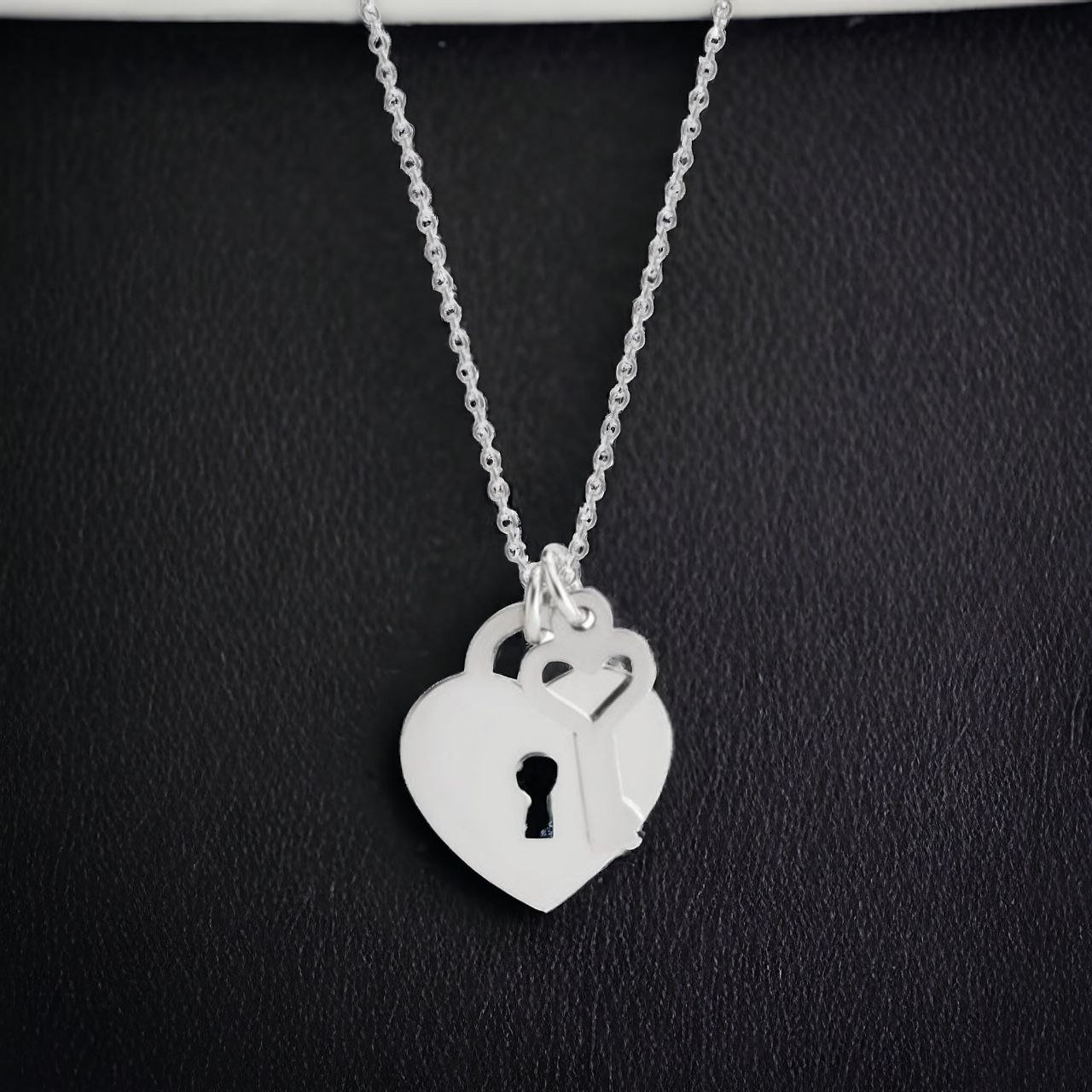 Heart Lock Necklace Gold Heart Locket Couples Gift Silver Locket Heart ...