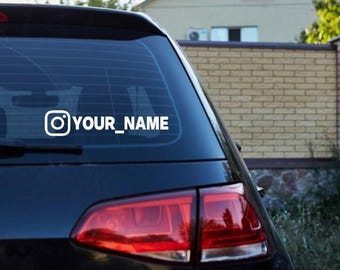 Custom Instagram Social Media Tag Name Decal Sticker - Etsy