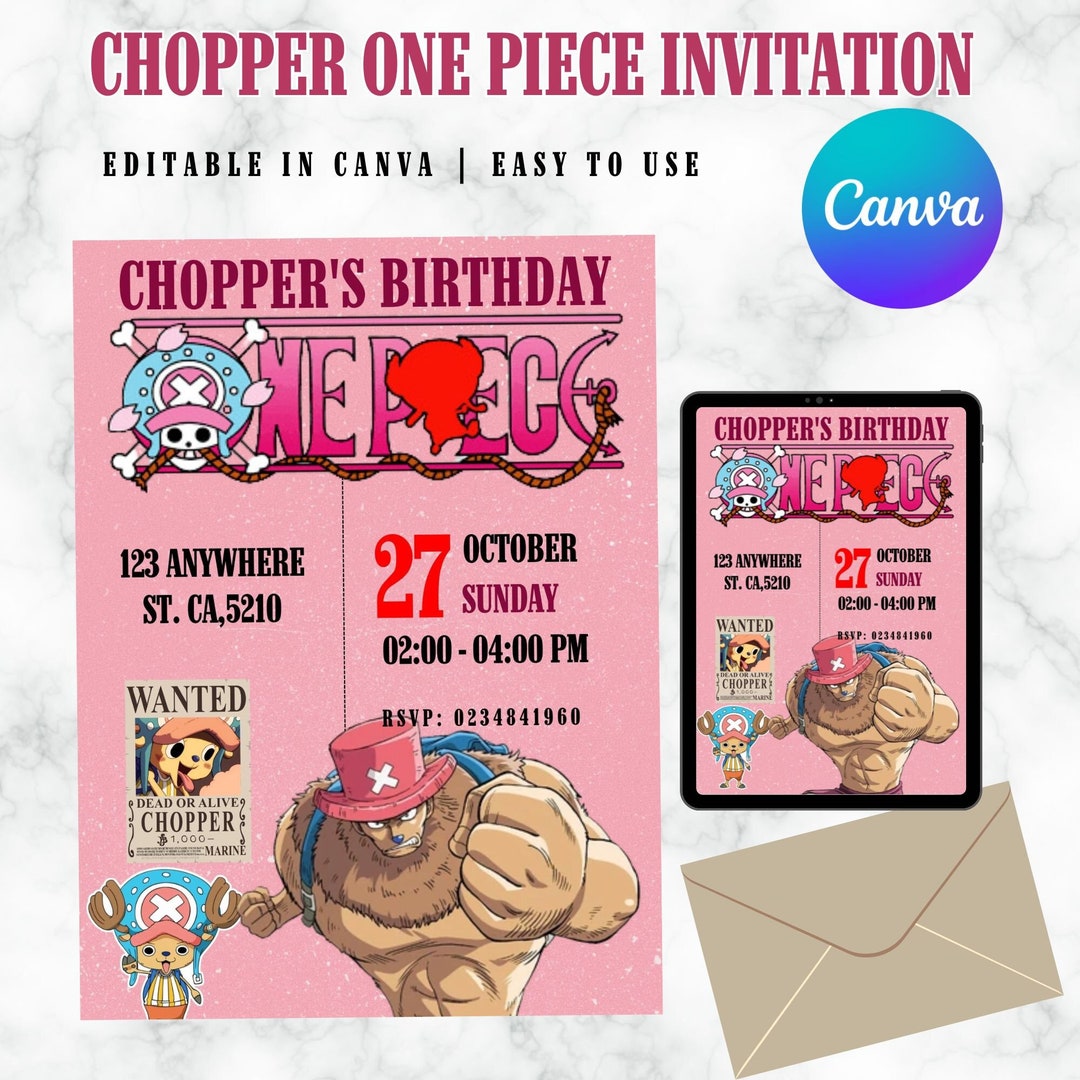 Invitación de One Piece / Invitación de anime / Invitación de ...