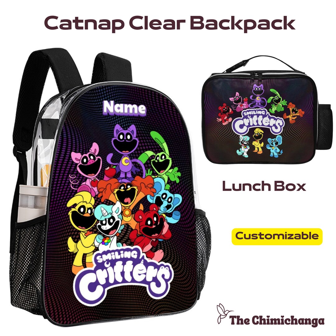 School Clear Backpack With Smiling Creatures Characters. Birthday Gift ...