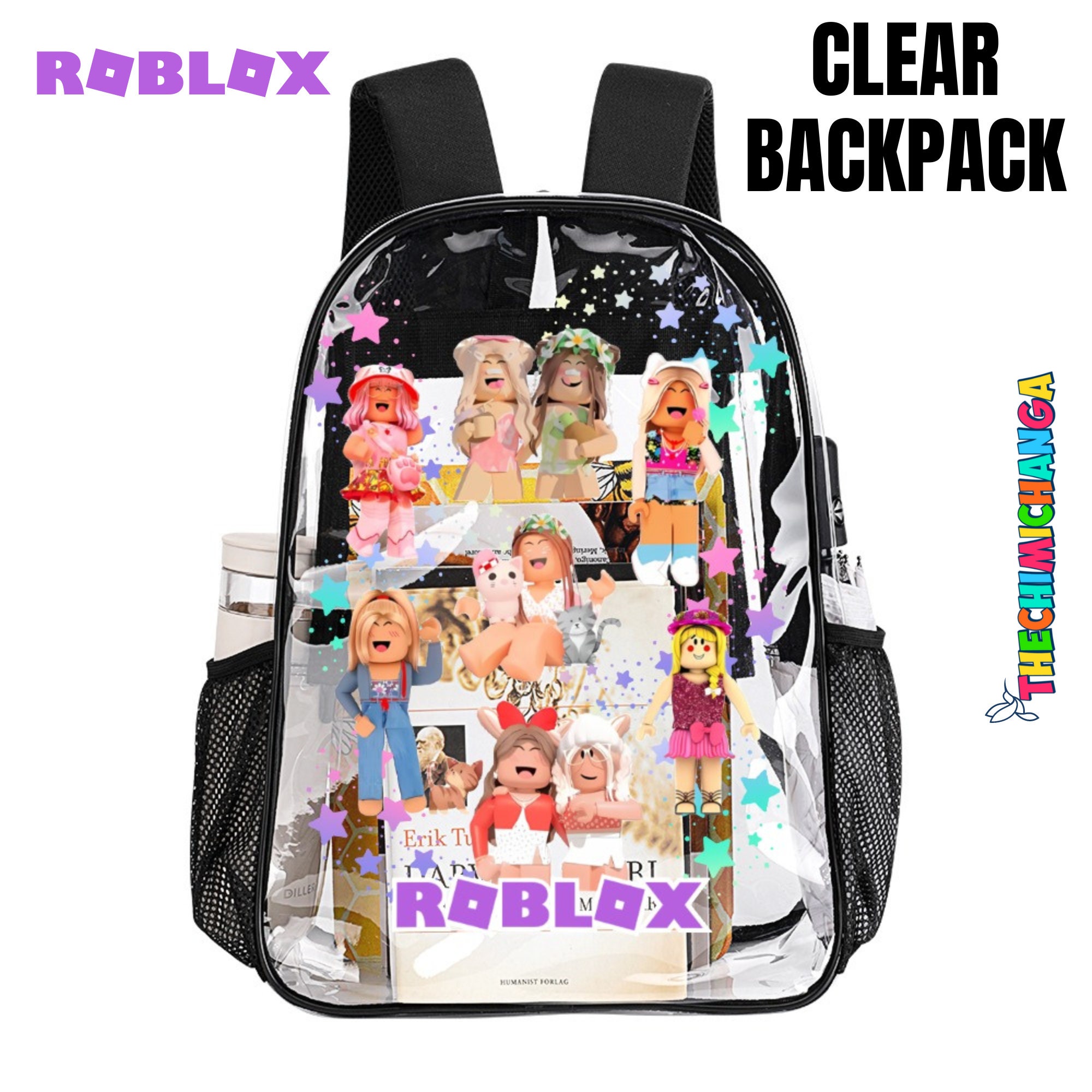Customized Roblox Girl Transparent Backpack. New Clear Backpack ...