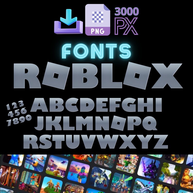 Roblox Alphabet Pngs: High-resolution Digital Downloads Pngs 3000 Px ...