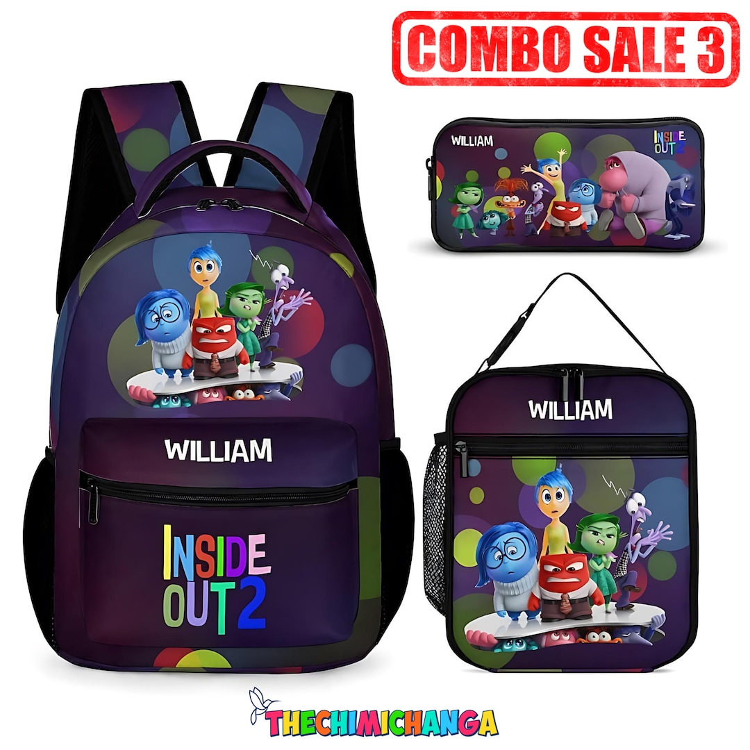 Inside Out 2 School Backpack, Personalized Three-piece Set of Inside ...