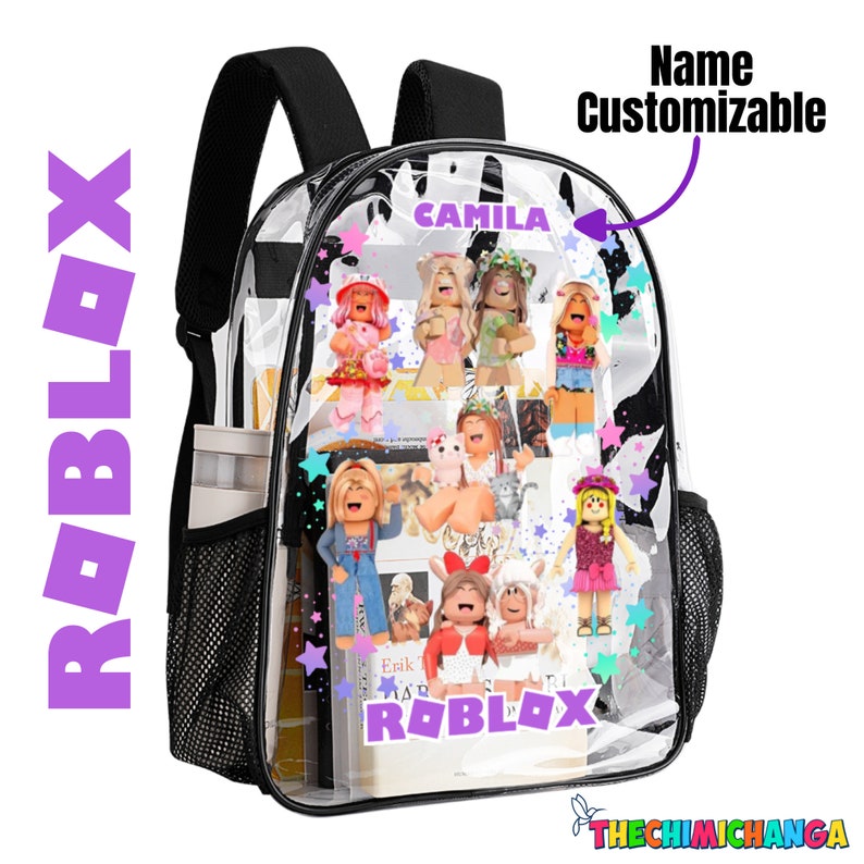 Customized Roblox Girl Transparent Backpack. New Clear Backpack ...
