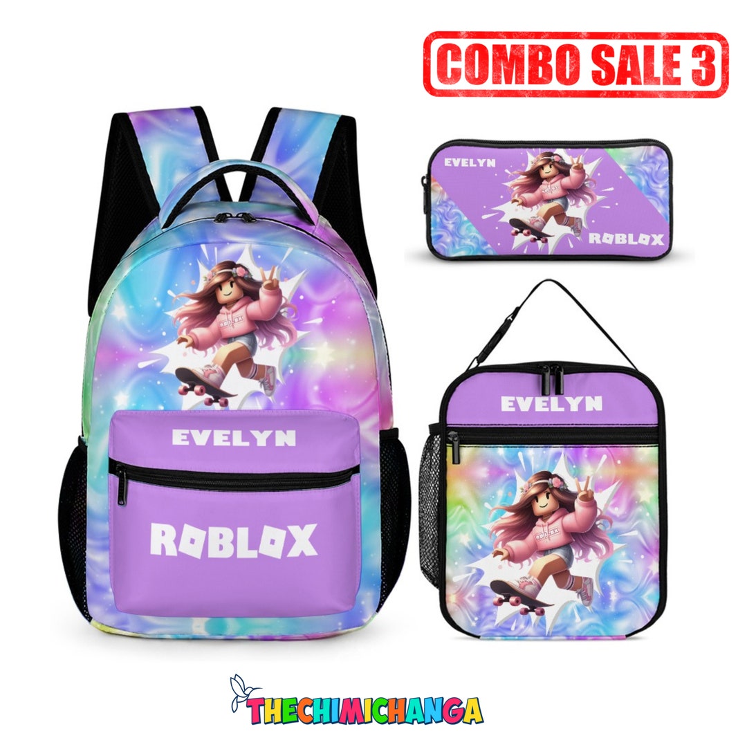 Roblox Girl School Backpack, Personalized Three-piece Set of Inside Out ...