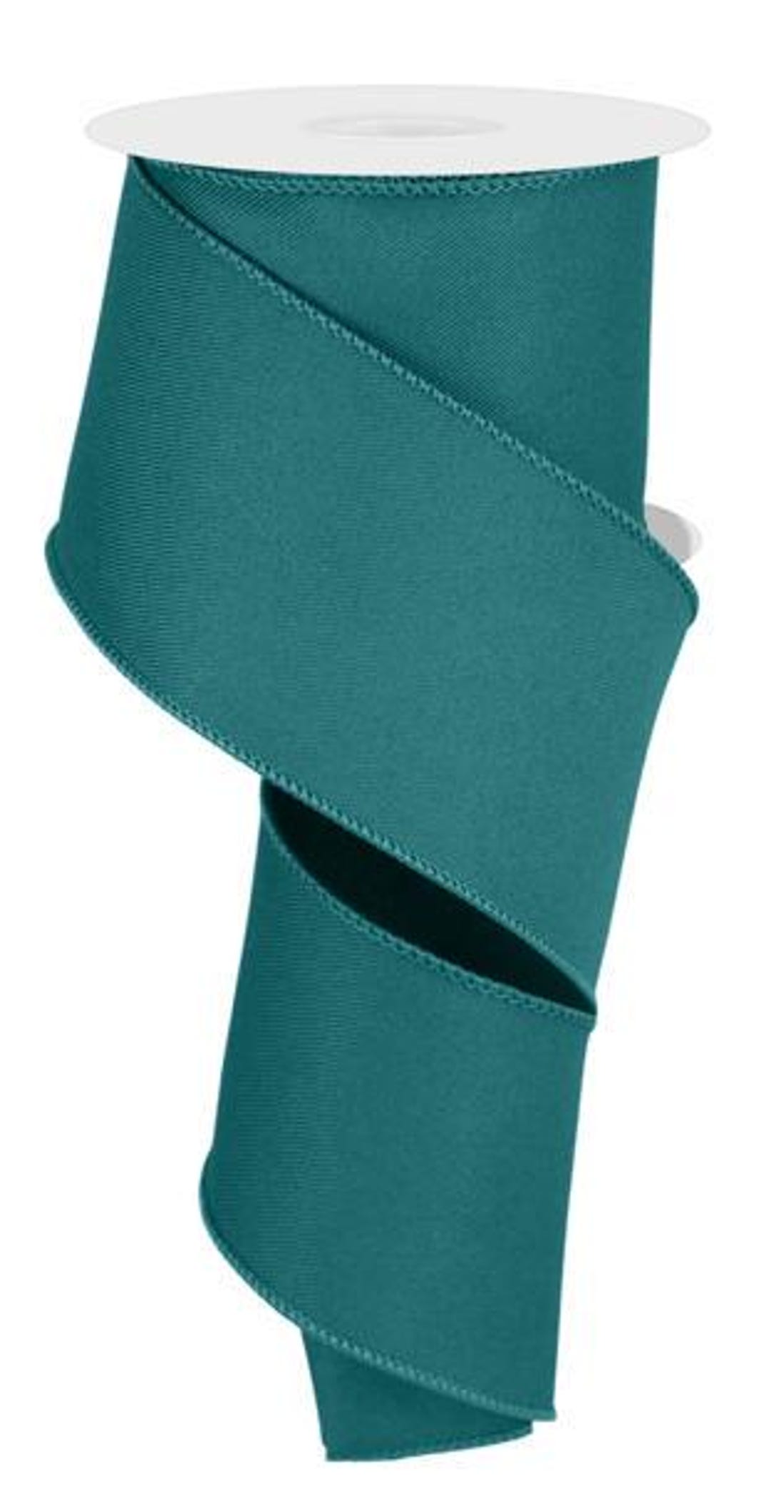 Dark Teal Diagonal Weave Wire Edge Ribbon, 2.5" X 10 Yard Spool - Etsy