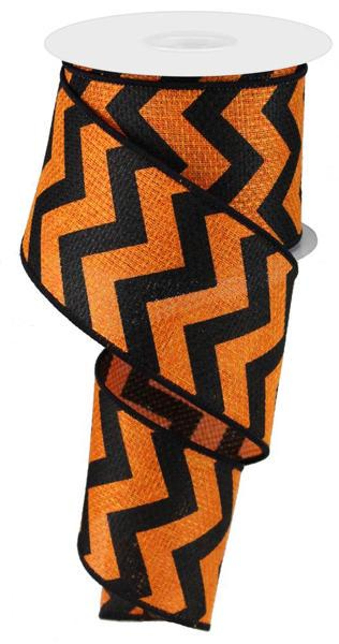 Orange Black Chevron Wire Edge Ribbon, 2.5" X 10 Yard Spool - Etsy