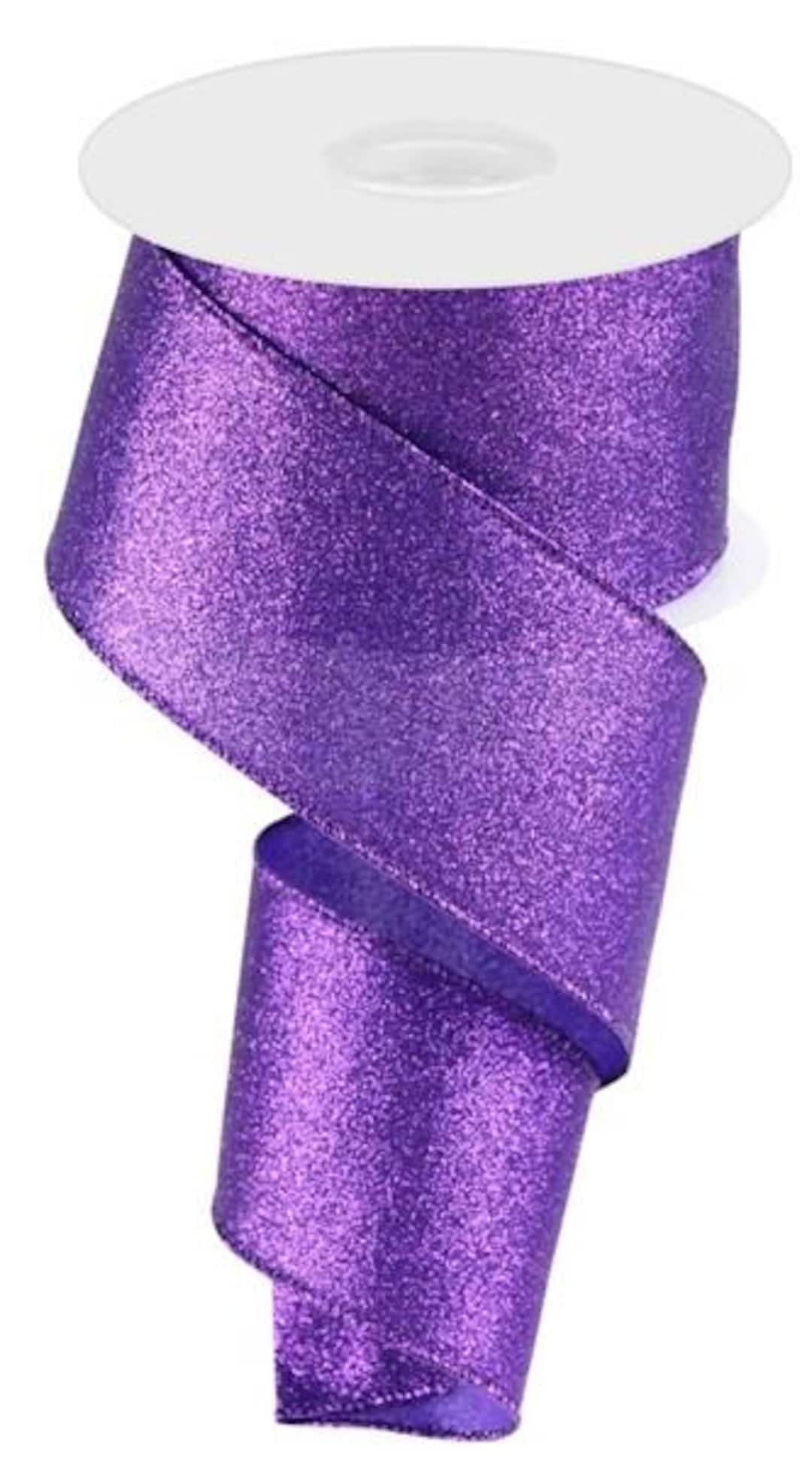 Purple Shimmer Glitter Wire Edge Ribbon, 2.5" X 10 Yard Spool - Etsy