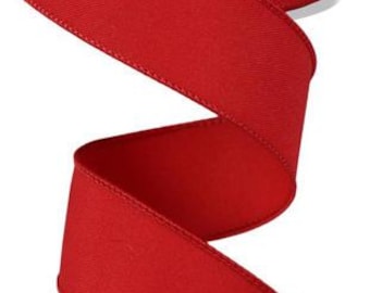 Red Diagonal Weave Wire Edge Ribbon, 1.5" X 10 Yard Spool - Etsy