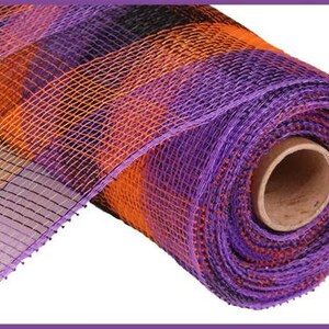 Black Orange Purple Small Plaid Mesh - Etsy