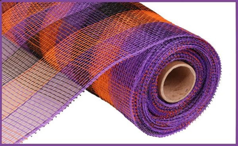 Black Orange Purple Small Plaid Mesh - Etsy
