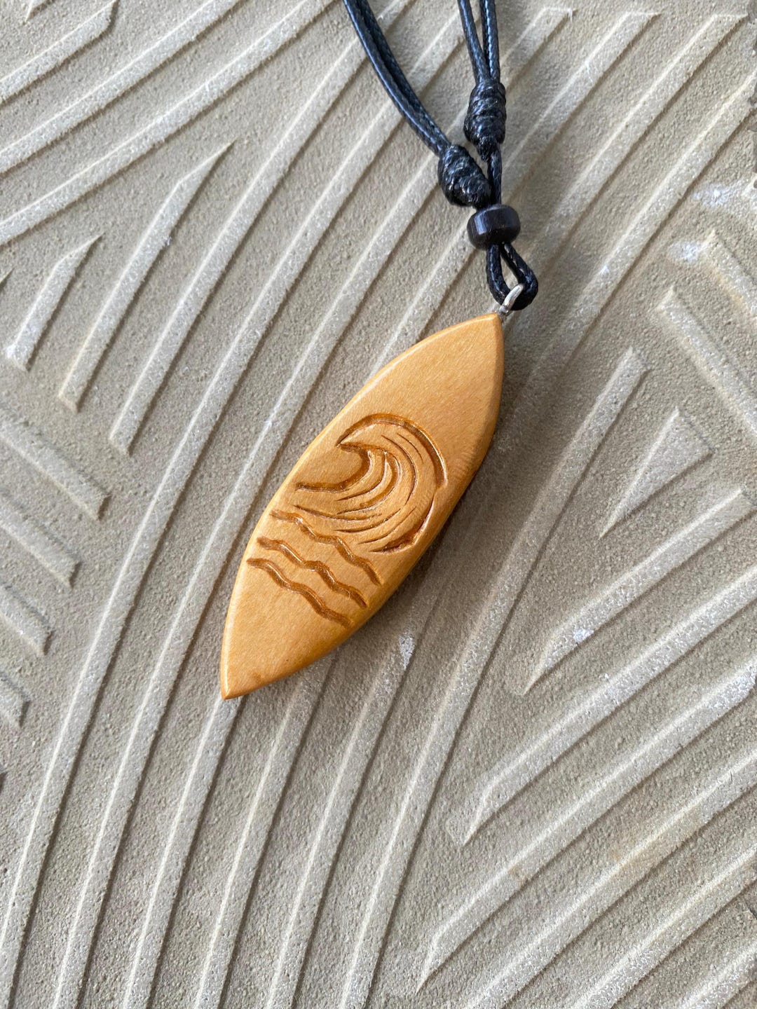 Handmade Santigi Wood Surfboard Necklace: Boho Beach Jewelry - Etsy