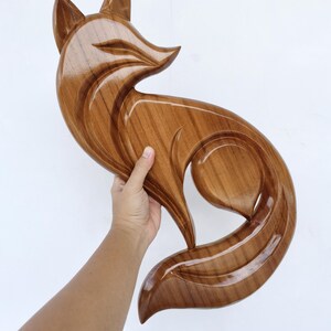 Hand Carved Teak Wood Fox Wall Art : Rustic Woodland Decor, Christmas ...