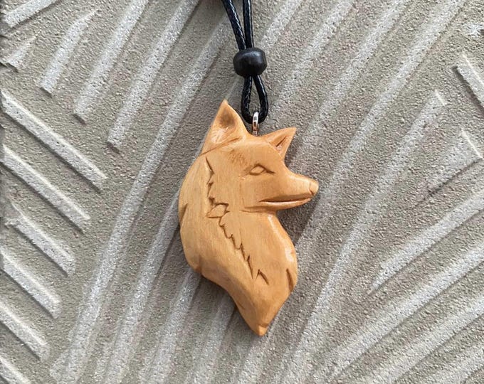 Collar de lobo colgante de madera joyería celta madera vikingo regalo ...