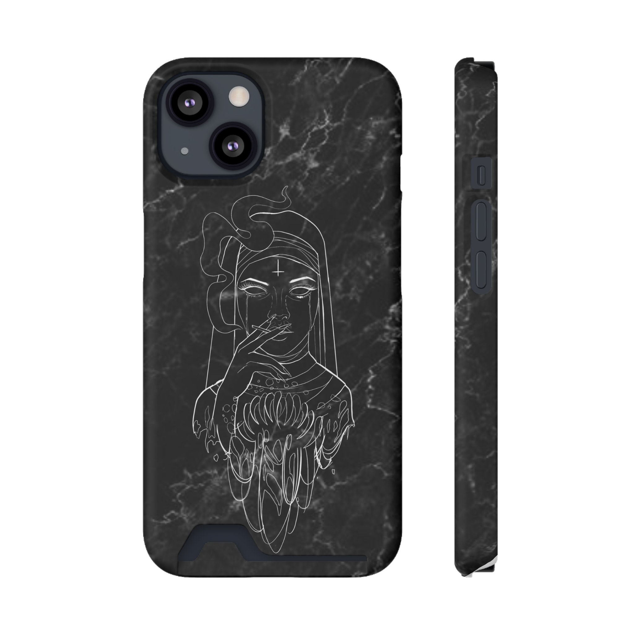 Goth Girl Dark Feminine Villain Phone Case With Card Holder 'VILLIAN ...